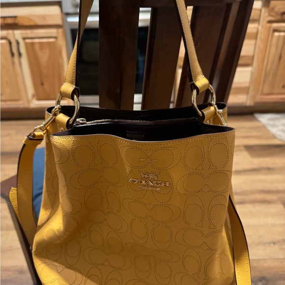 Coach | Bags | Coach Yellow Signature Shoulder Bag | Poshmark